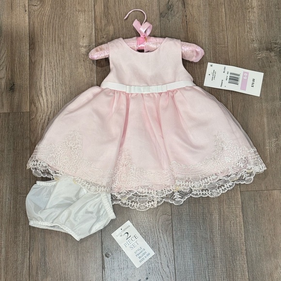 Rare Editions | Dresses | Rare Editions Pink Lace Trim Formal Dress ...